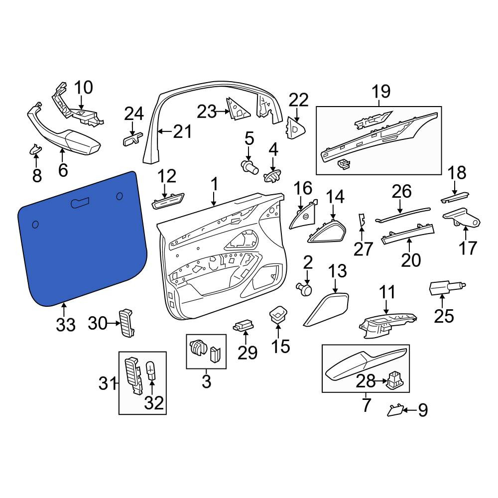 Audi OE 4H0837833 - Front Door Panel Insulation
