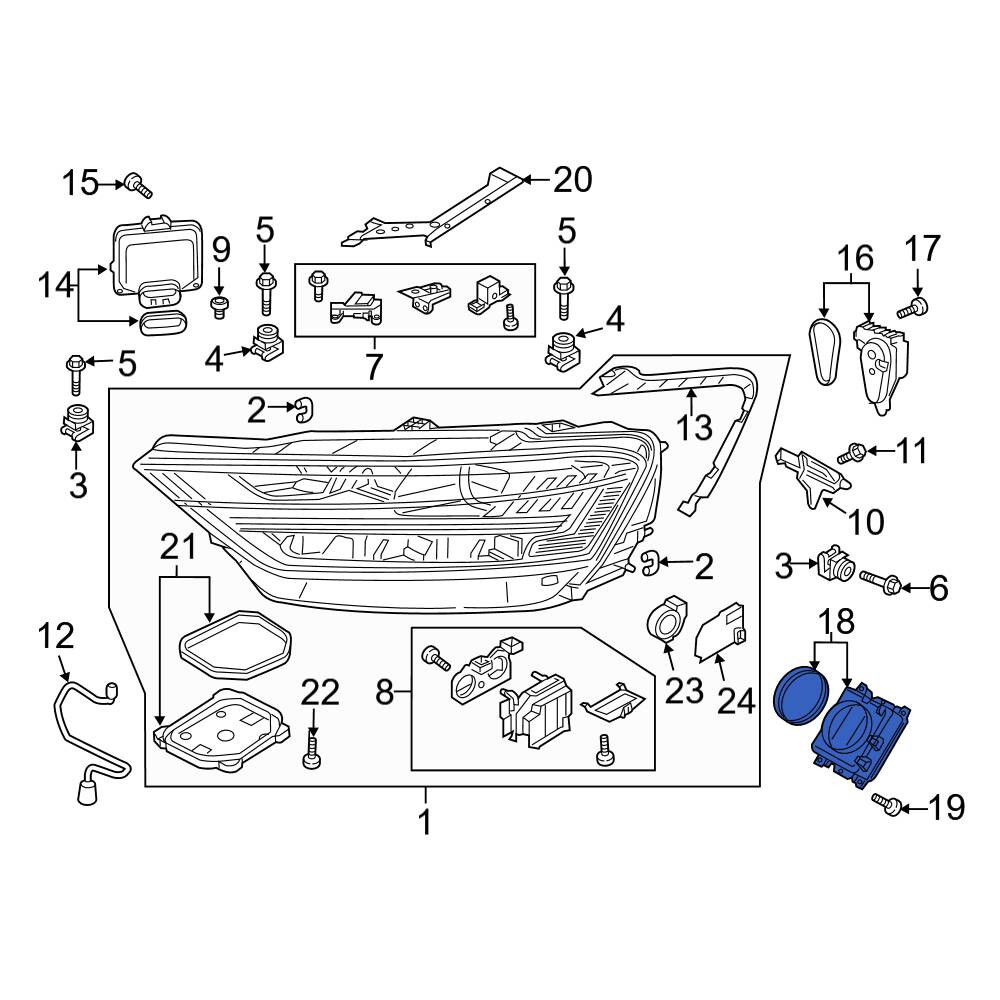 Audi OE 7PP941592BA - Front Headlight Control Module