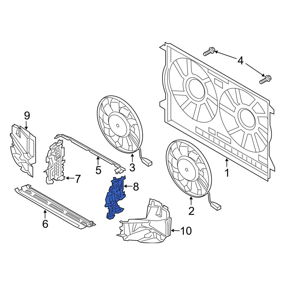Audi OE 4N0121283AQ - Front Left Inner Radiator Support Air Deflector