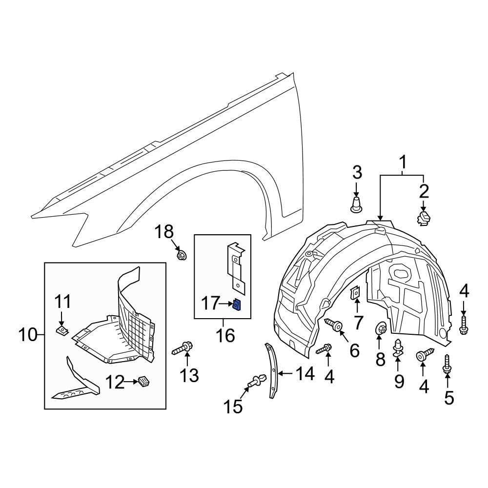 Audi OE WHT004694 - Bumper Cover Reinforcement Nut