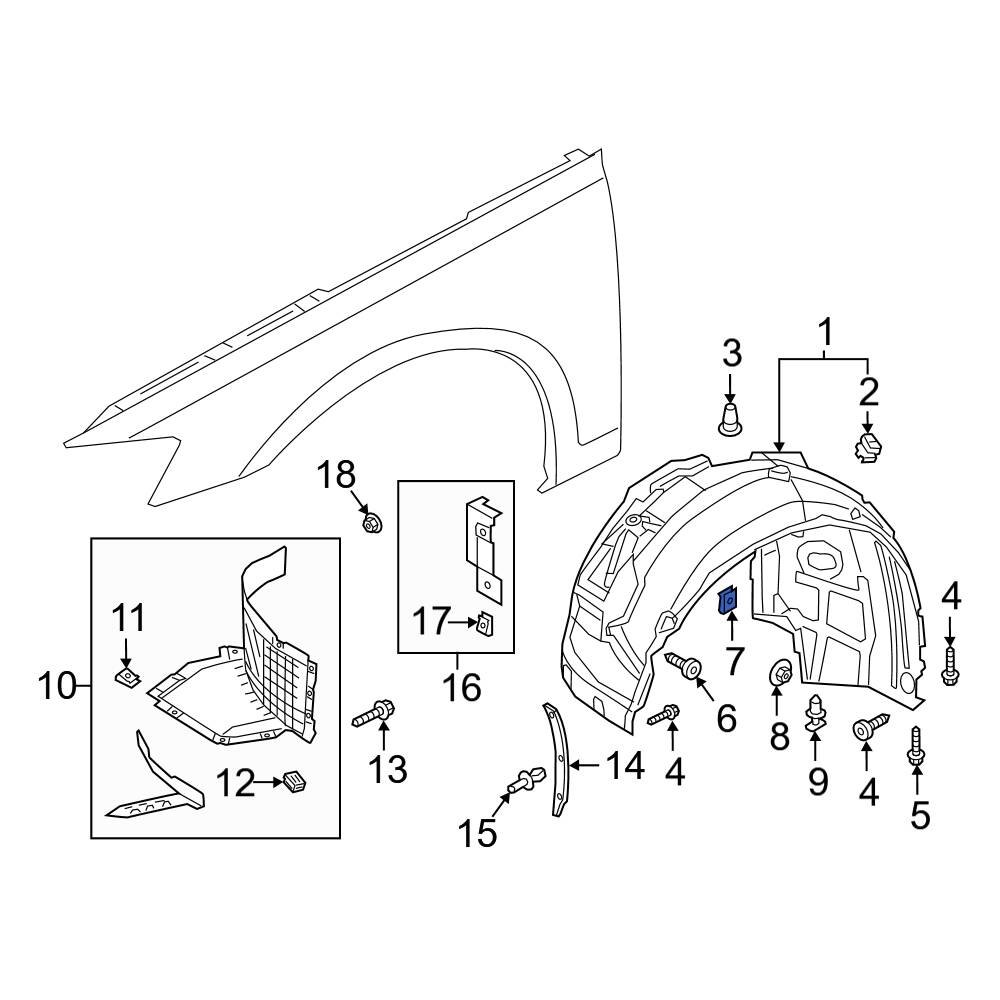 Audi OE WHT004694 - Bumper Cover Reinforcement Nut