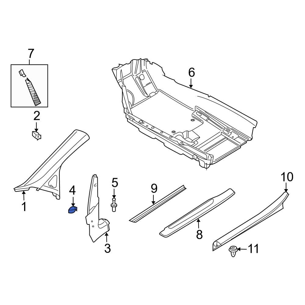 Audi OE 8L4867276 - Lower Liftgate Trim Panel Clip