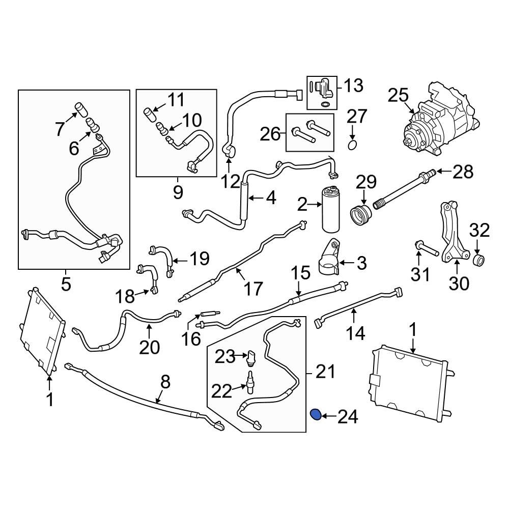 Audi OE 4E0260749A - Upper A/C Refrigerant Line O-Ring