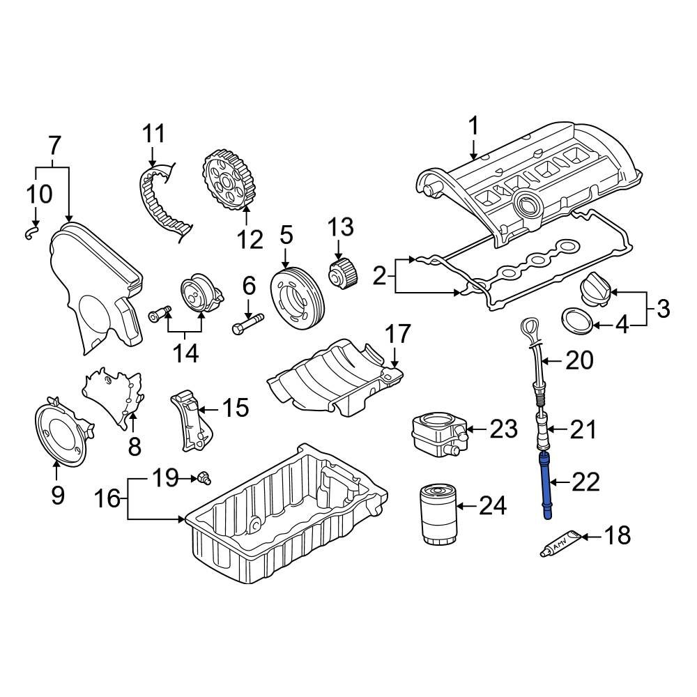 Audi OE 06D103634E - Lower Engine Oil Dipstick Tube