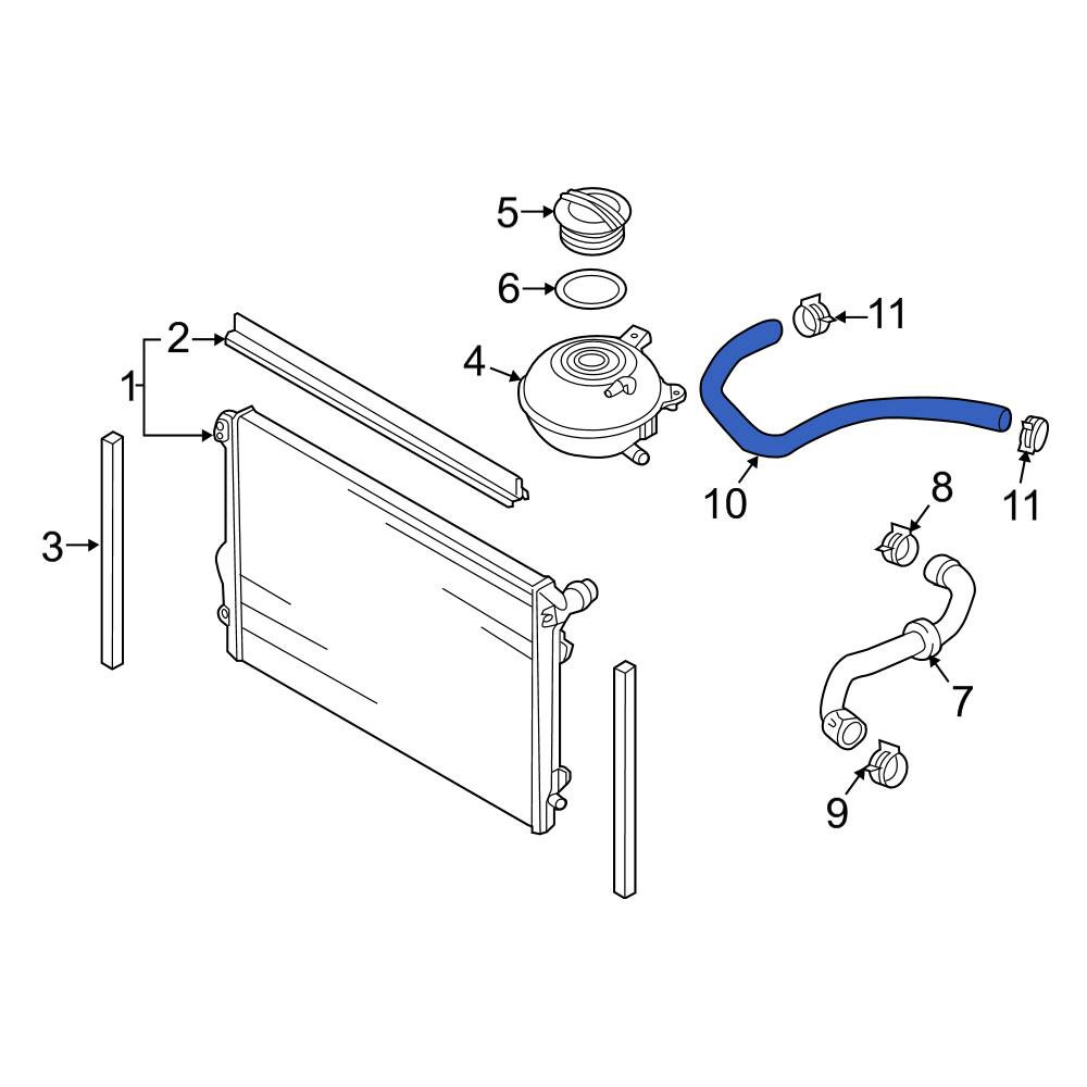 Audi OE 5Q0121447G - Upper Engine Coolant Overflow Hose