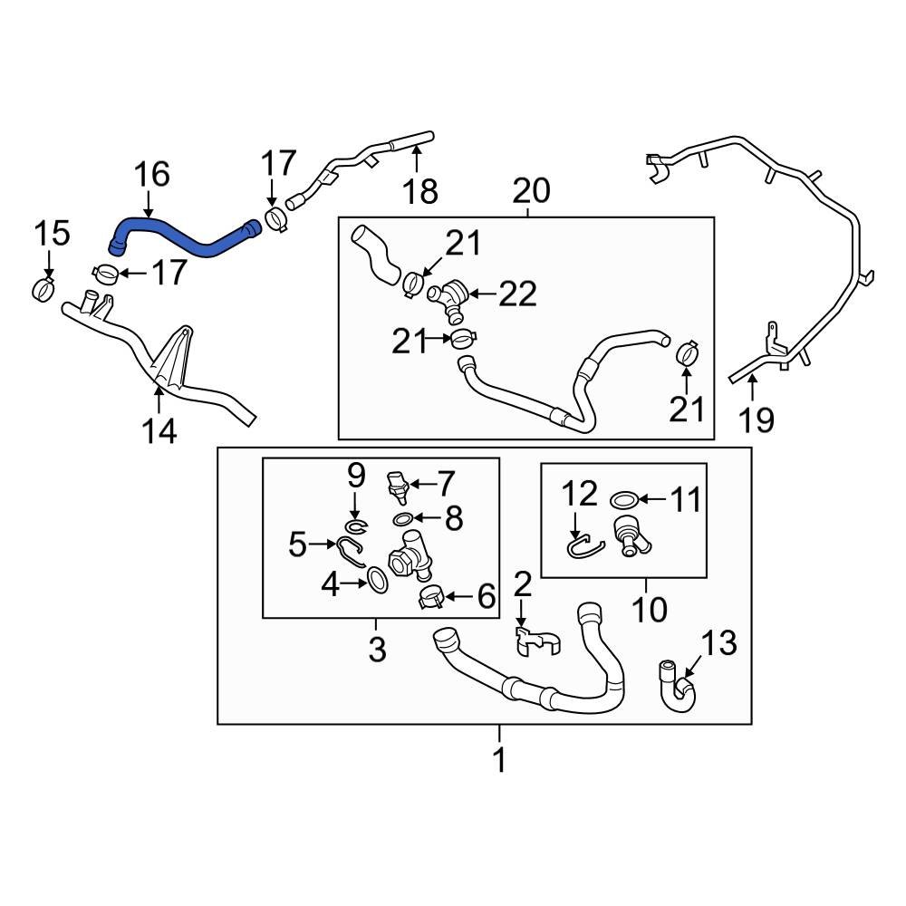 Audi OE 5Q0122101EA - Upper Radiator Coolant Hose