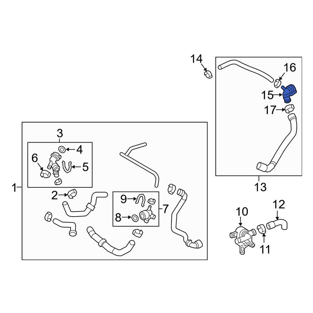 Audi OE 5Q0122291BB - HVAC Heater Hose Connector