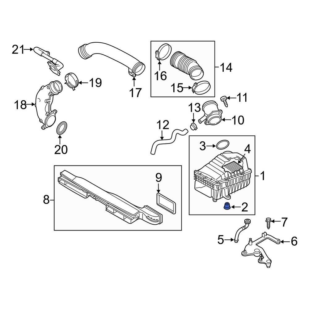 Audi OE 036129689B - Air Filter Housing Insulator