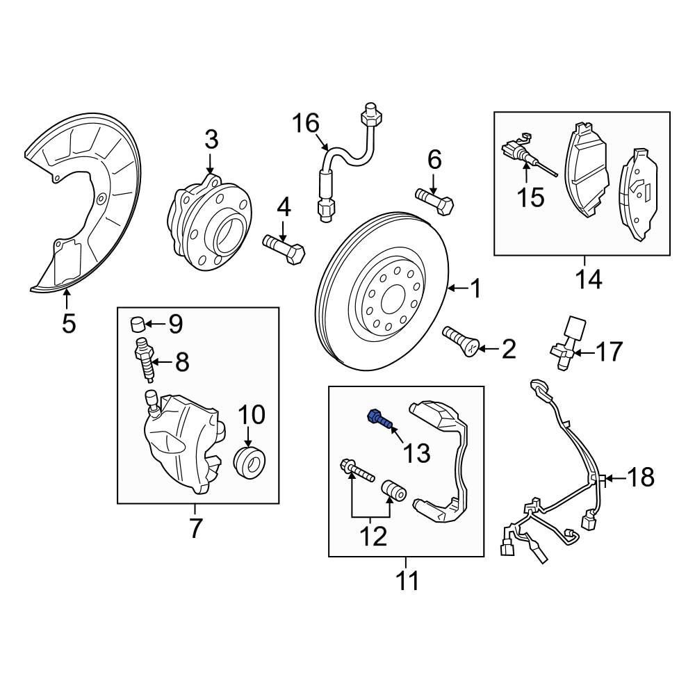 Audi OE WHT010085 - Disc Brake Caliper Anchor Plate Bolt