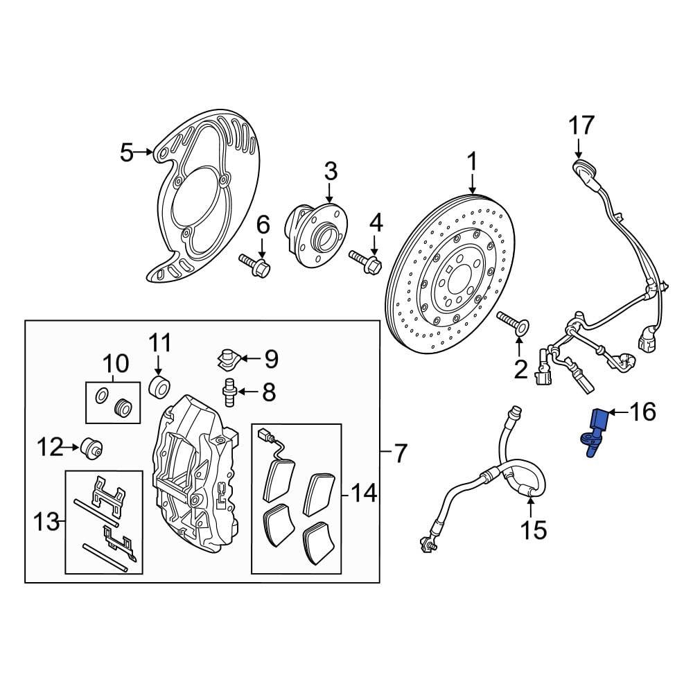 Audi OE WHT003861B - Front Left ABS Wheel Speed Sensor