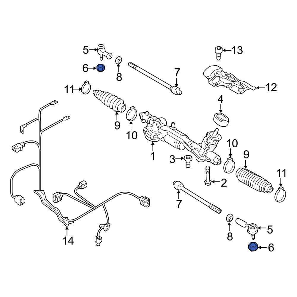 Audi OE WHT006151 - Outer Steering Tie Rod Nut