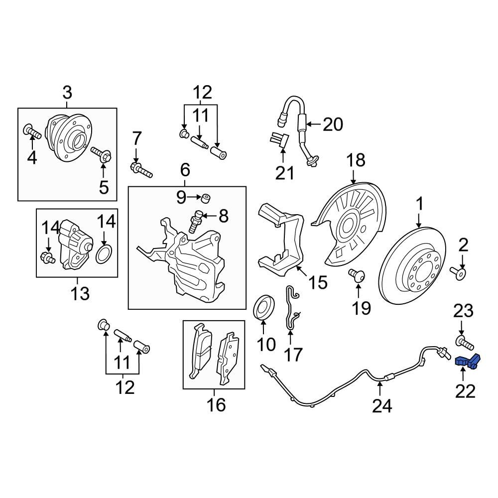Audi OE WHT003857C - Rear Left ABS Wheel Speed Sensor