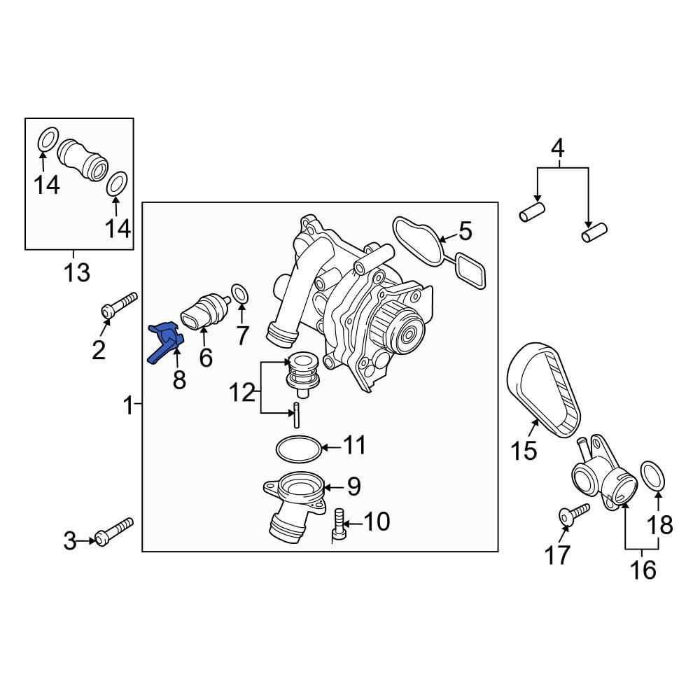 Audi OE 06H121142C - Engine Coolant Temperature Sensor Clip