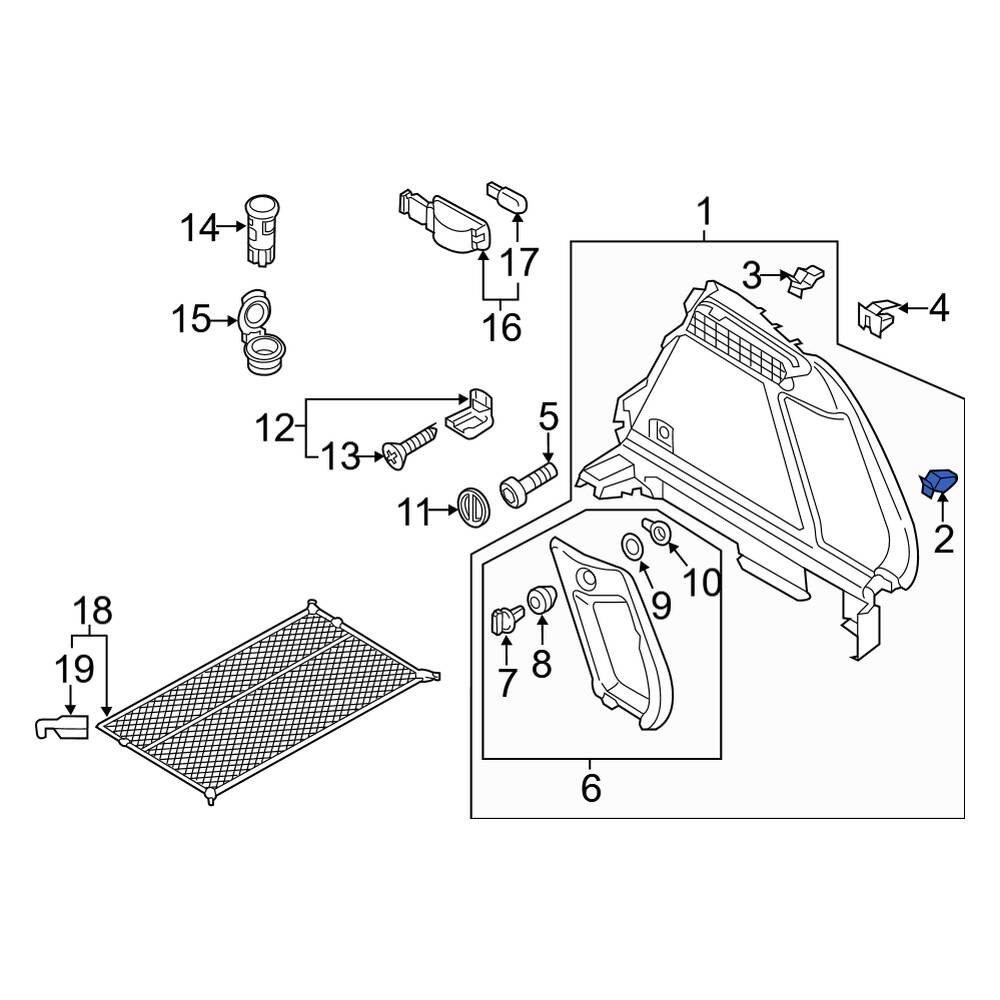 Audi OE 8L4867276 - Lower Liftgate Trim Panel Clip