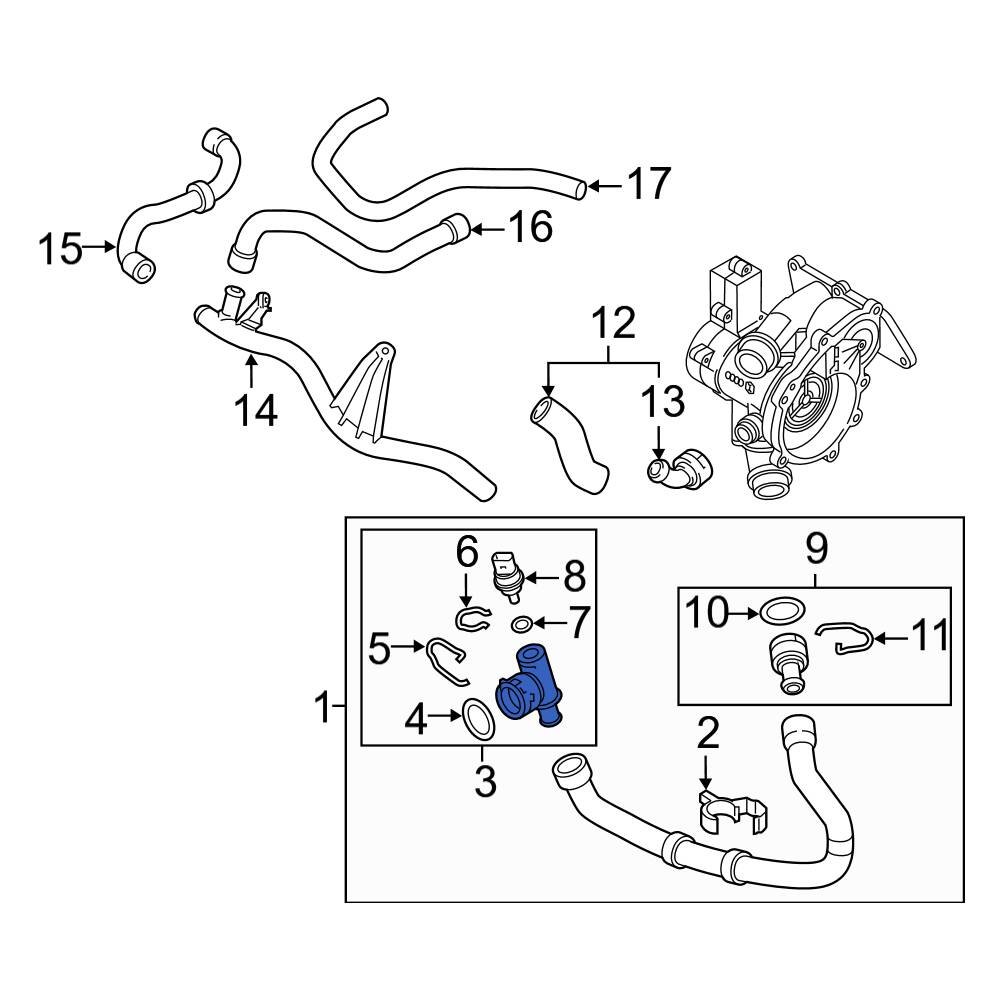 Audi OE 2Q0122291K - Radiator Coolant Hose Adapter