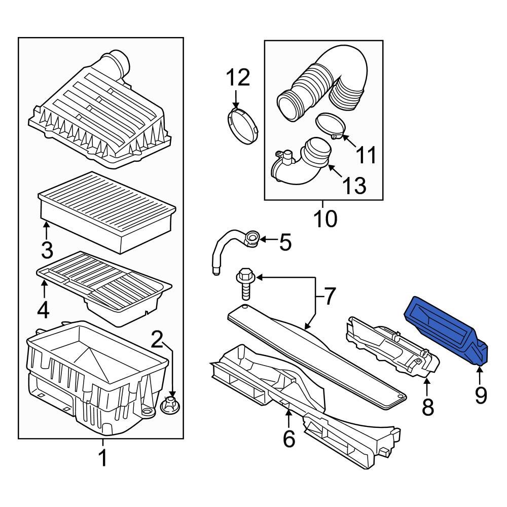 Audi OE 5Q0129618N - Front Rearward Engine Air Intake Hose