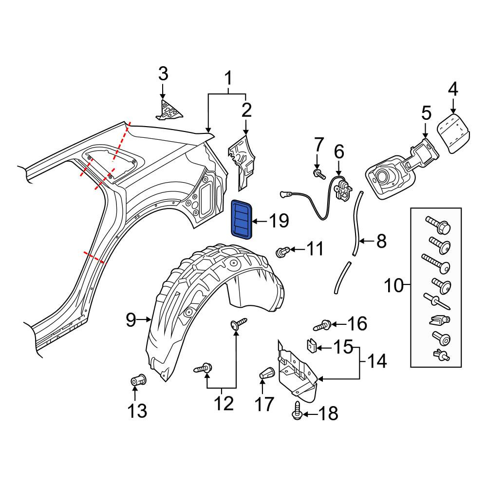 Audi OE 7N0819465F - Rear Quarter Panel Vent