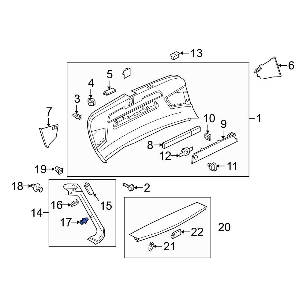 Audi OE 8L4867276 - Lower Liftgate Trim Panel Clip