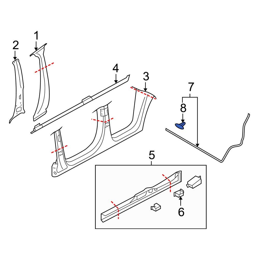 Audi OE 4L0837485 - Inner Door Seal Clip