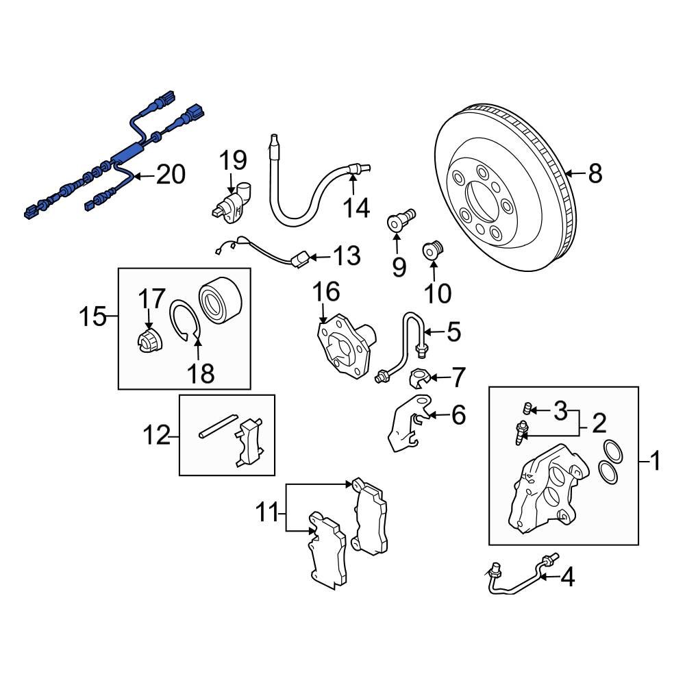 Audi OE 7L0971279 - Front ABS Wheel Speed Sensor Wiring Harness