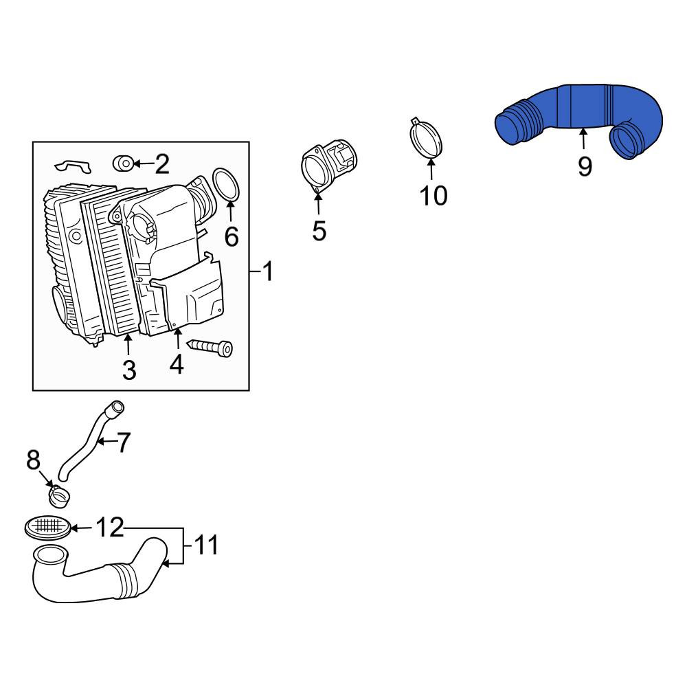 Audi OE 7L0129684B - Front Engine Air Intake Hose