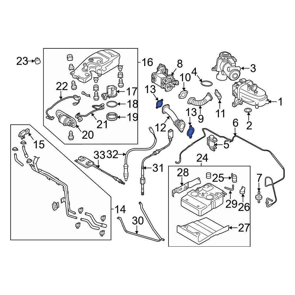 Audi OE 059131358B - Exhaust Gas Recirculation (EGR) Tube Gasket