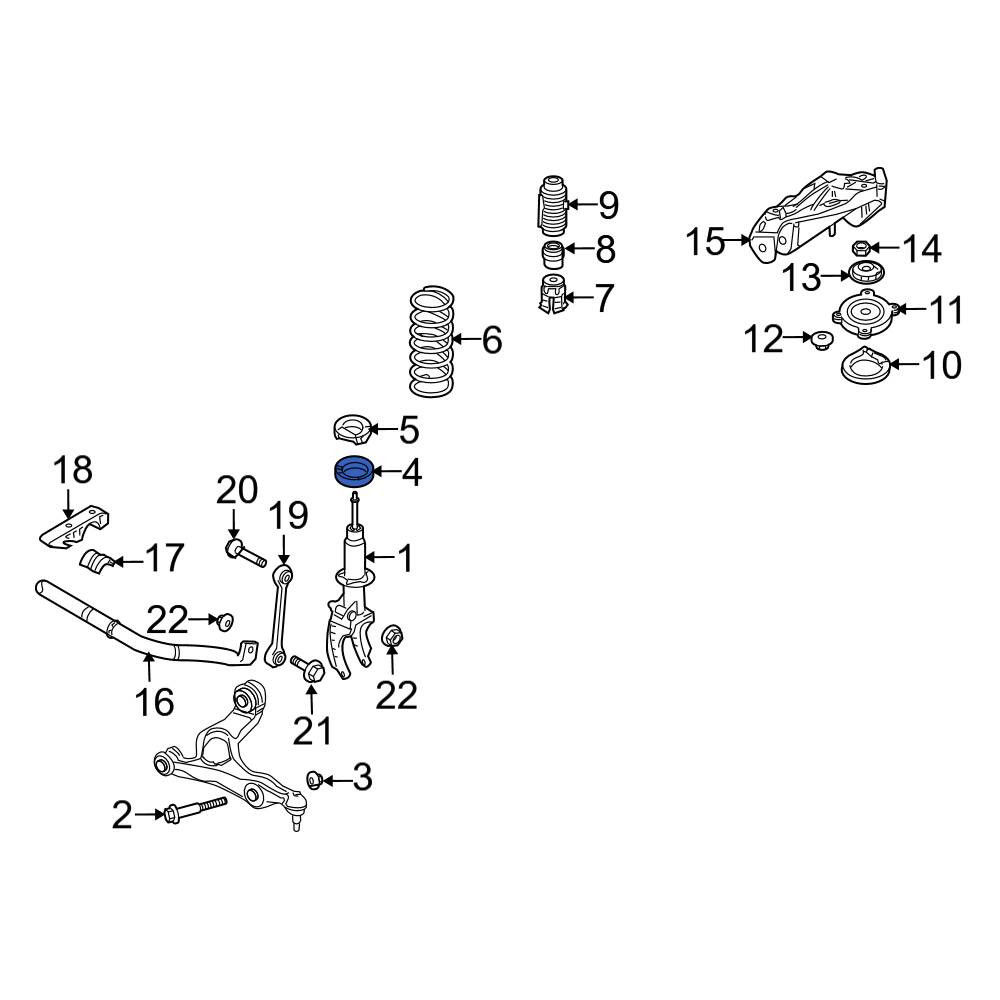 Audi OE 7L0411190 - Front Lower Coil Spring Insulator