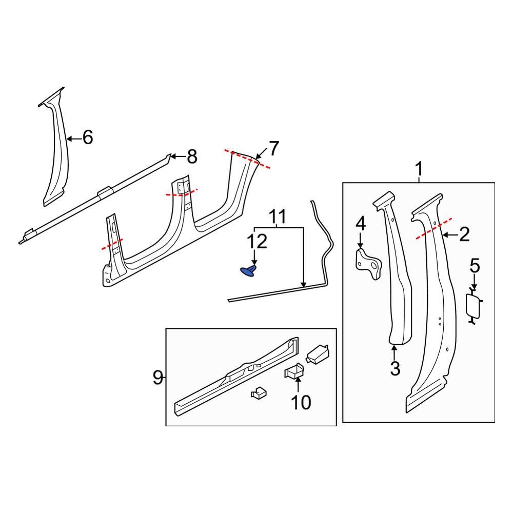 Audi OE 4L0837485 - Rocker Panel Molding Clip