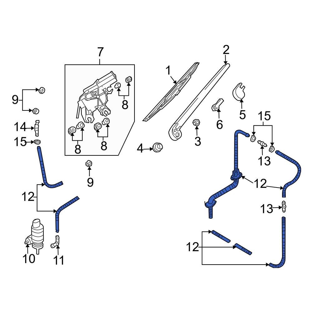 Audi OE 1J0955751D - Rear Liftgate Washer Hose