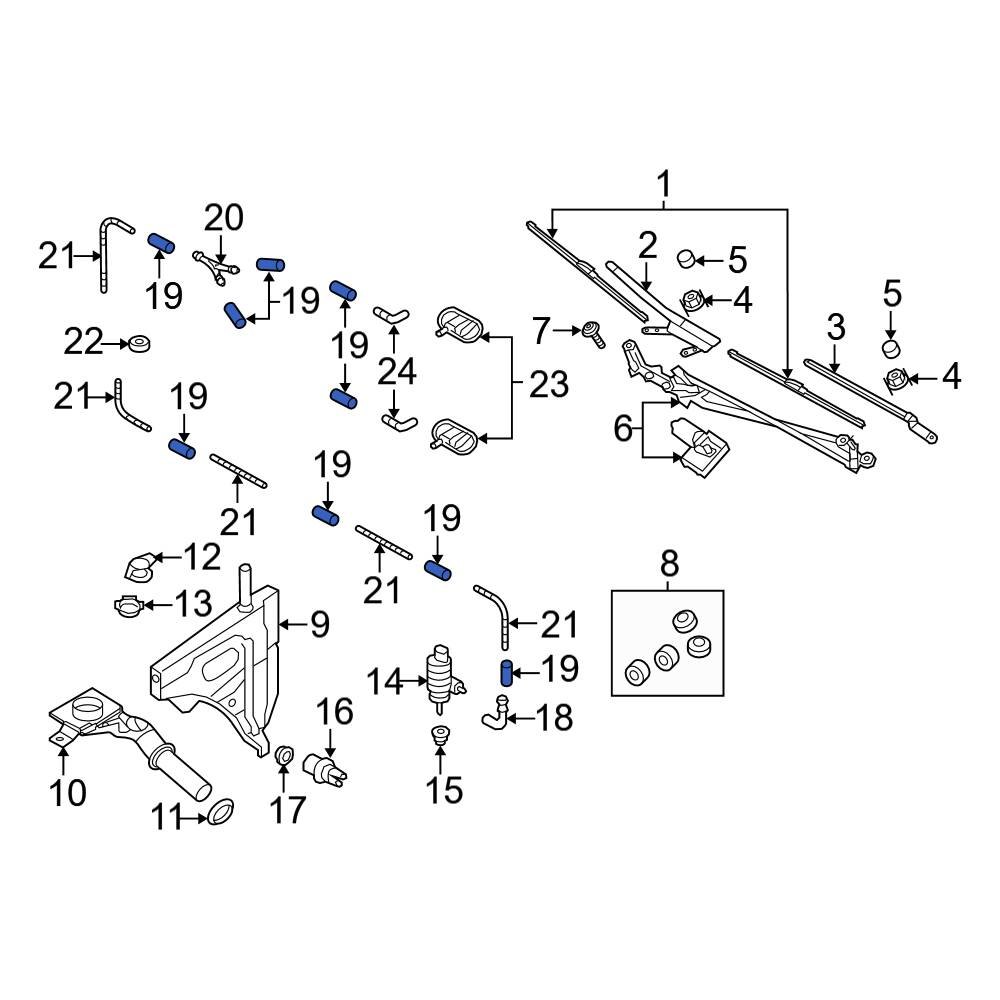 Audi OE 2D0955962 - Rear Liftgate Washer Hose