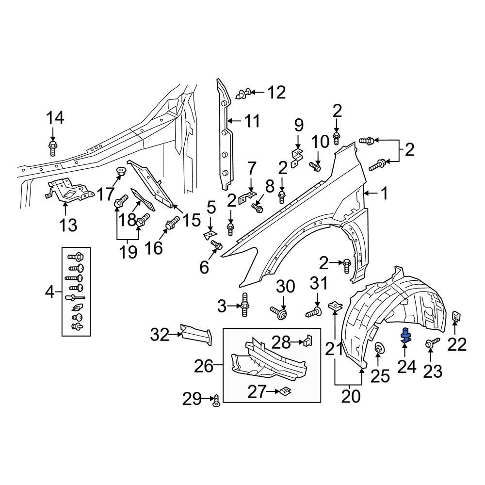 Audi OE WHT004750 - Radiator Support Access Cover Rivet