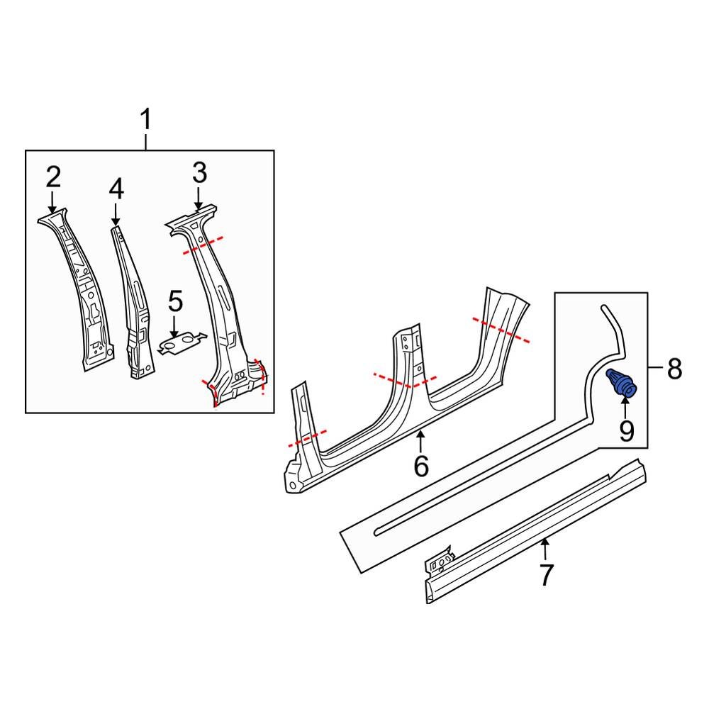 Audi OE 4L0837485 - Rocker Panel Molding Clip