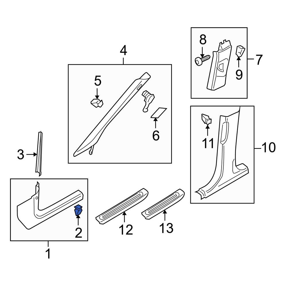 Audi OE 4A0867276 - Trunk Trim Scuff Plate Clip