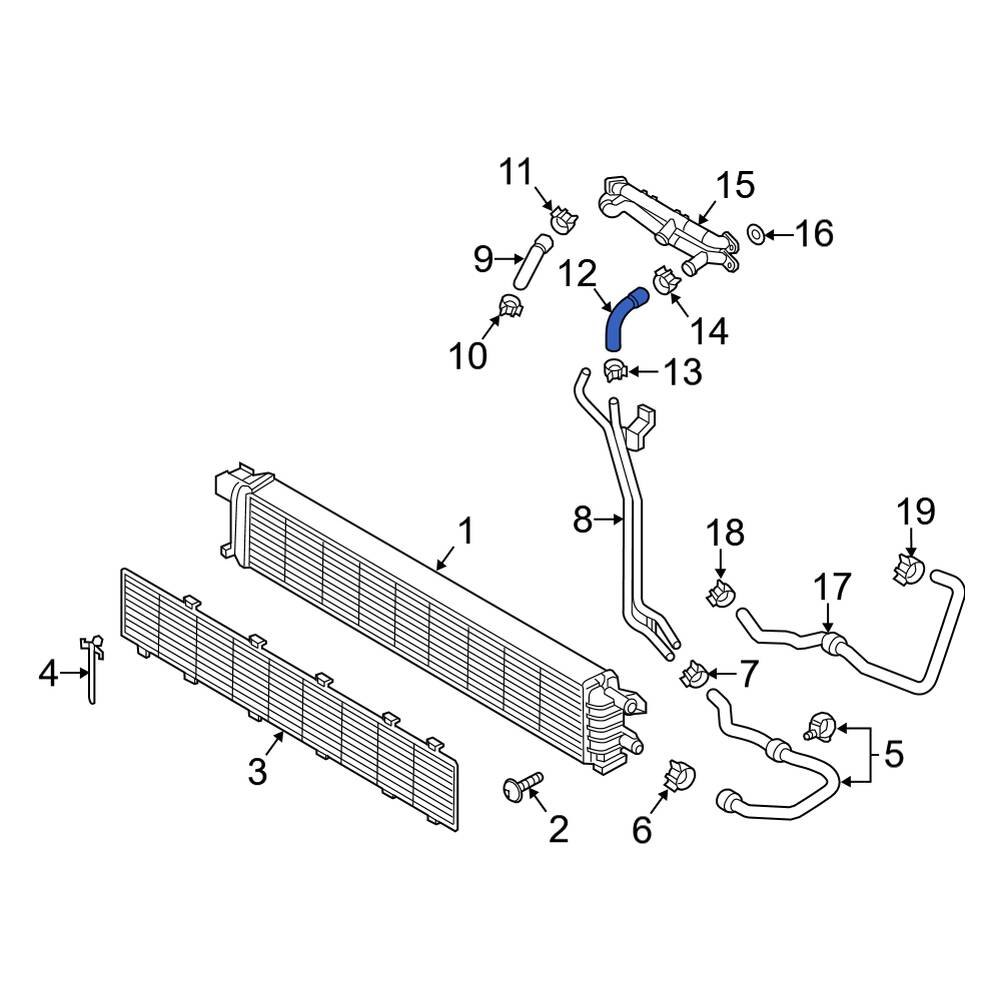 Audi OE 8R0121049M - Lower Radiator Coolant Hose
