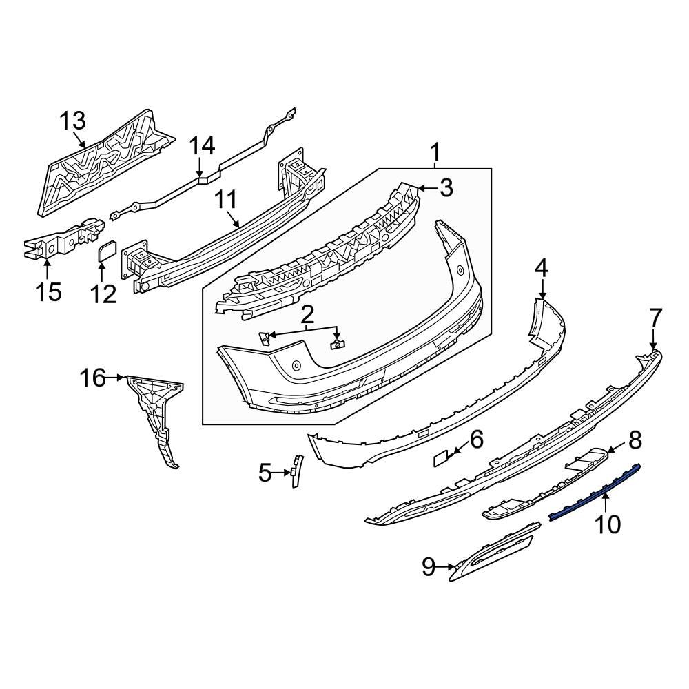 Audi OE 80A807834FT94 - Rear Right Bumper Trim