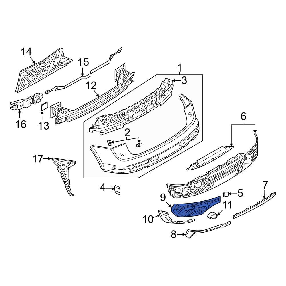 Audi OE 80F807320A - Rear Right Bumper Cover Spacer Panel