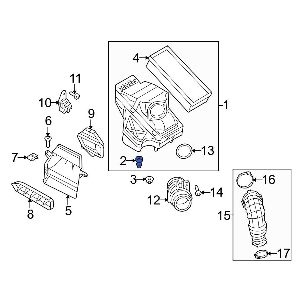 Audi OE 8K0129669 - Lower Air Filter Housing Grommet