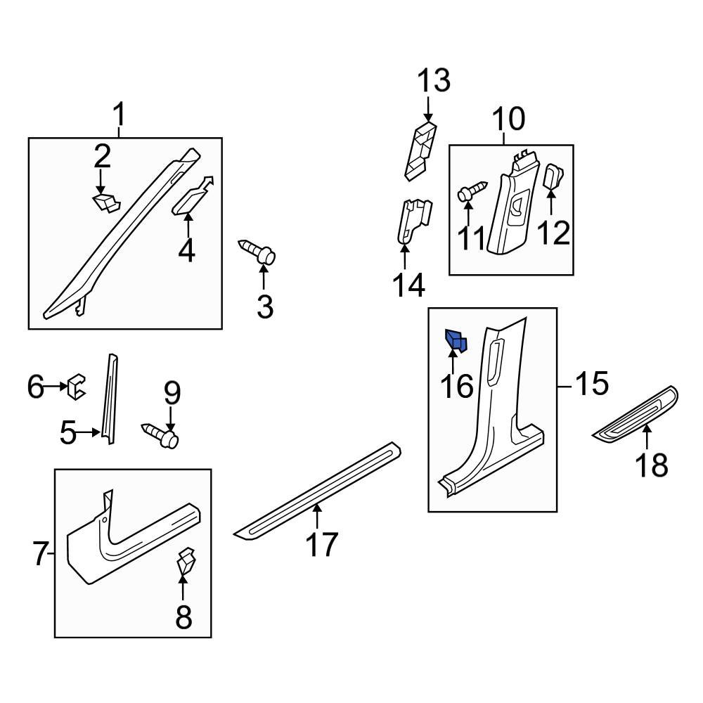 Audi OE 4A0867276 - Rear Body Panel Trim Panel Clip