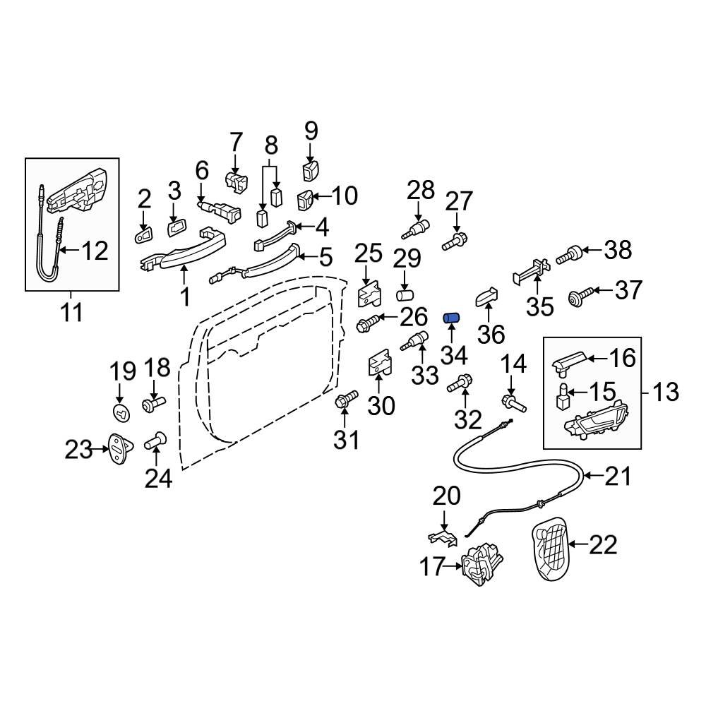 Audi OE 8T0837947 - Lower Door Hinge Cap