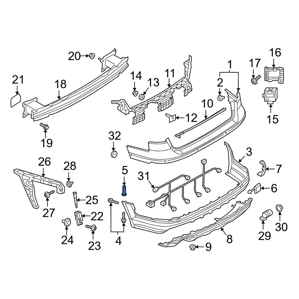 Audi OE WHT004694 - Bumper Cover Reinforcement Nut