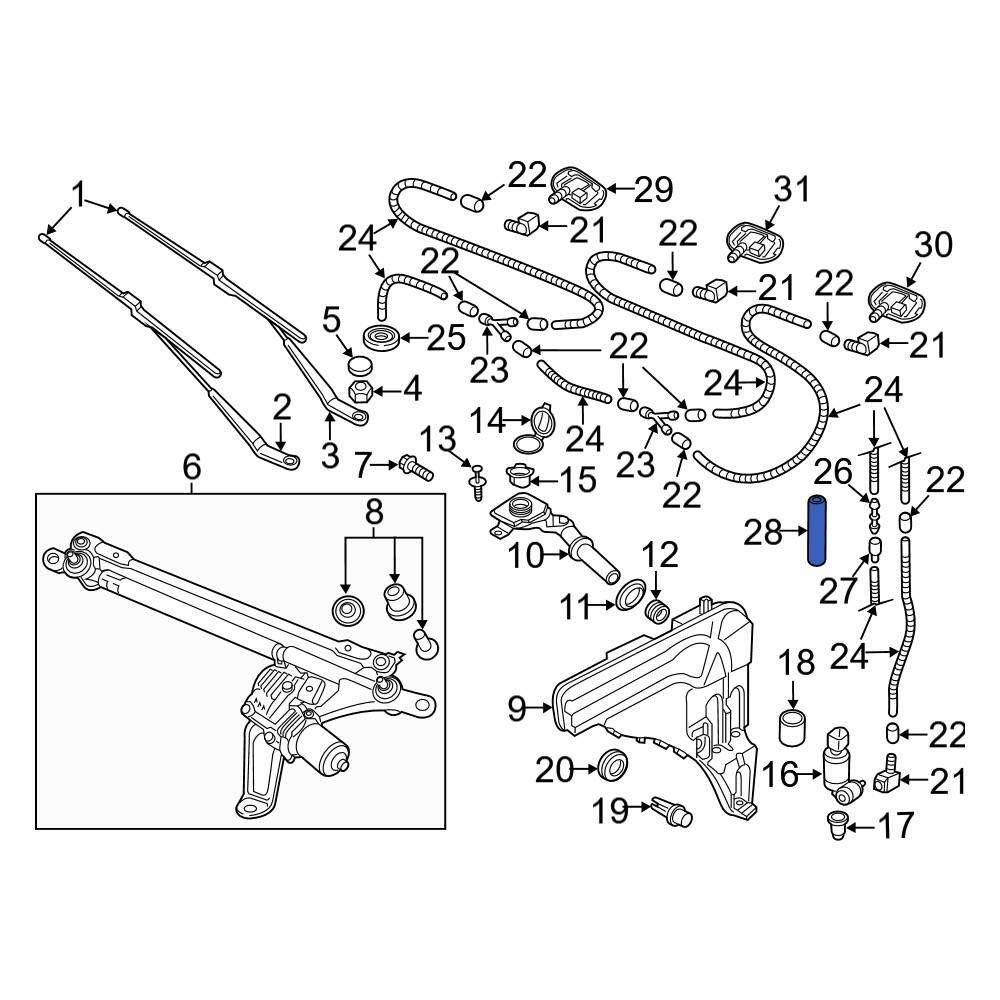 Audi OE 000979992A - Front Windshield Washer Hose