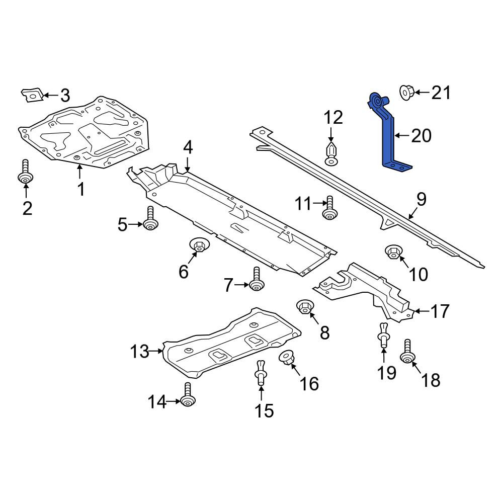 Audi OE 4M0825343B - Floor Pan Splash Shield Bracket