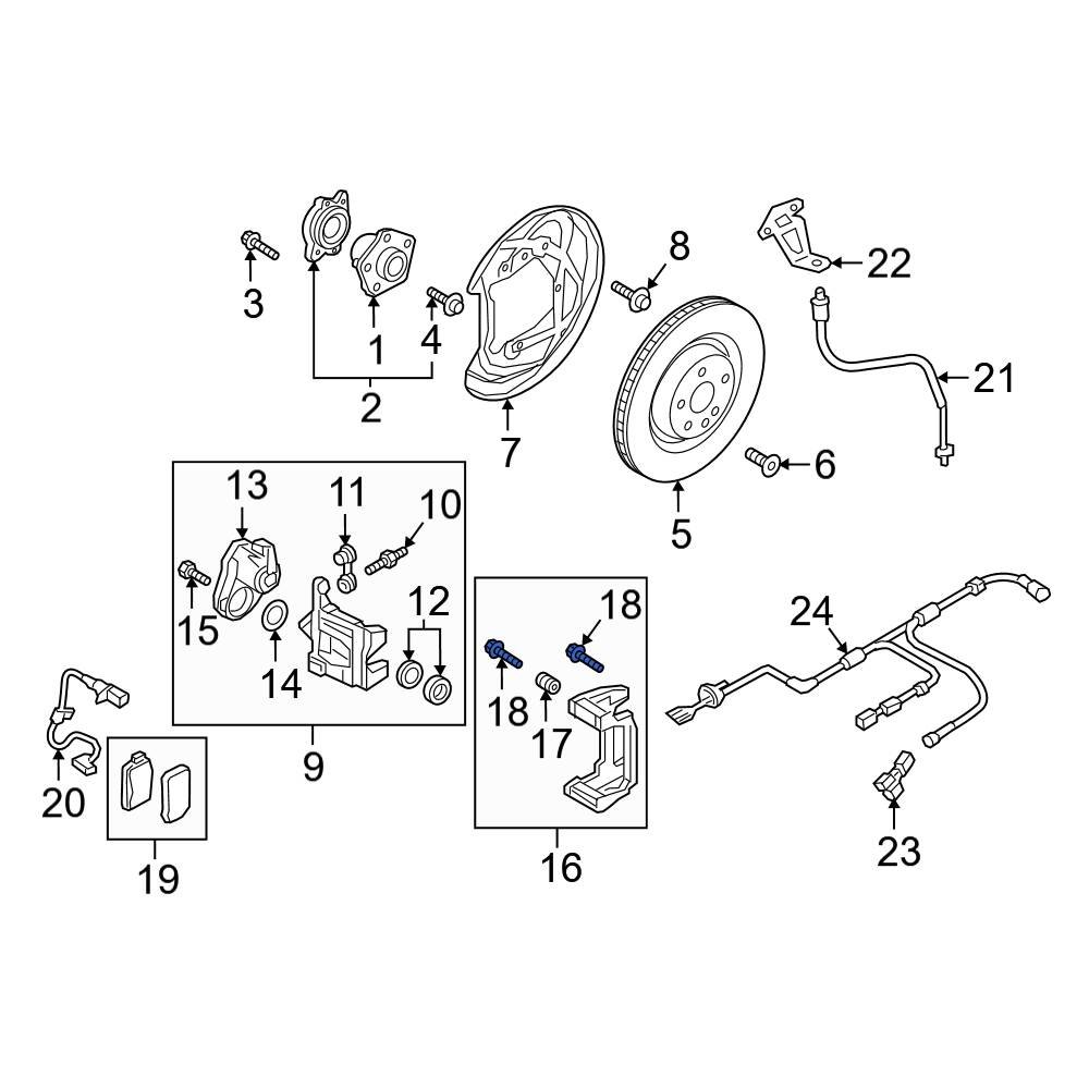 Audi OE WHT010085 - Disc Brake Caliper Anchor Plate Bolt