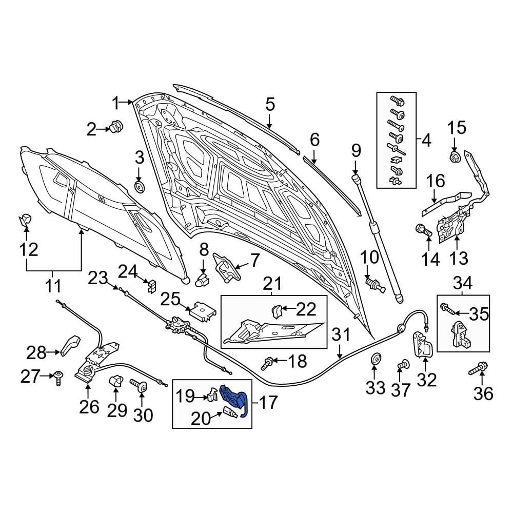Audi OE 4K0823509A - Front Hood Latch
