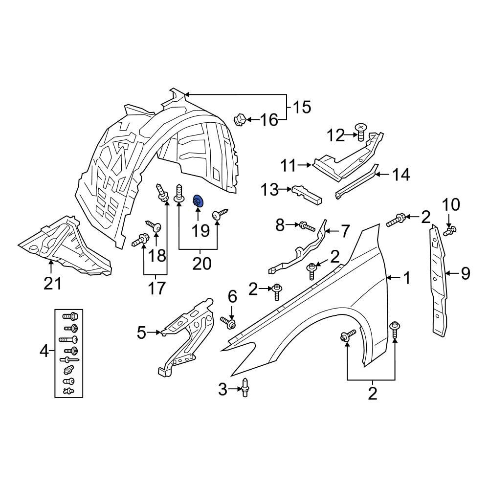 Audi OE WHT004694 - Bumper Cover Reinforcement Nut