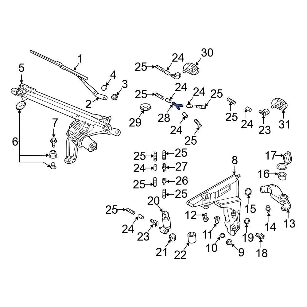Audi OE 3B0955665C - Front Windshield Washer Hose Connector