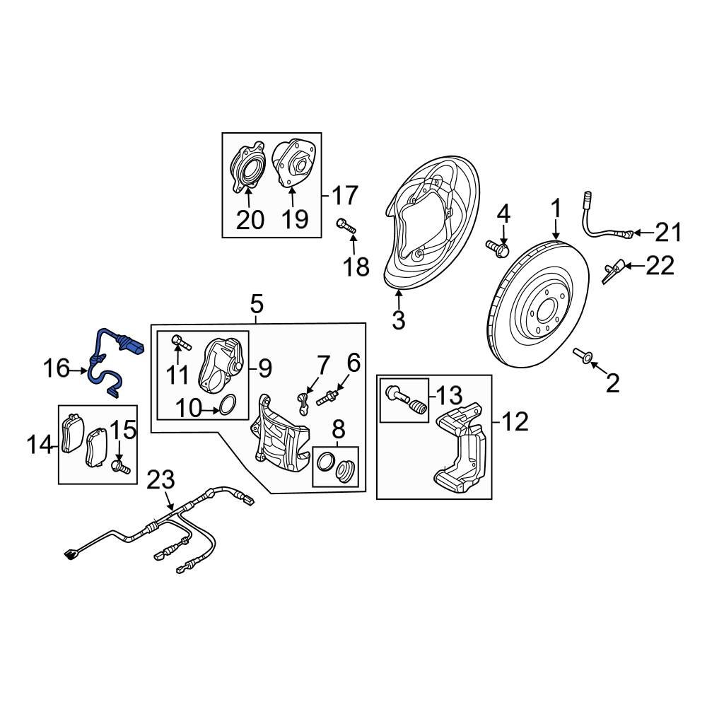 Audi OE 4M0615121AB - Front Disc Brake Pad Wear Sensor