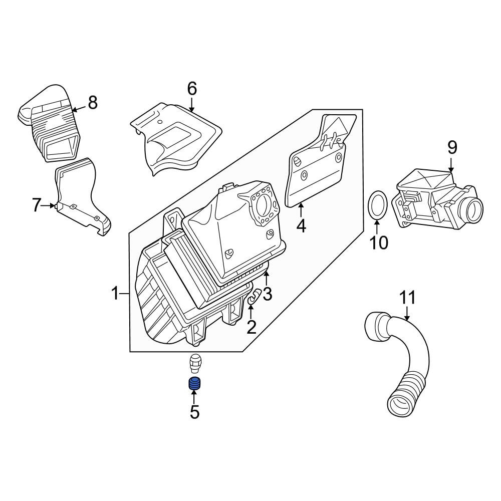 Audi OE 8K0129669 - Lower Air Filter Housing Grommet