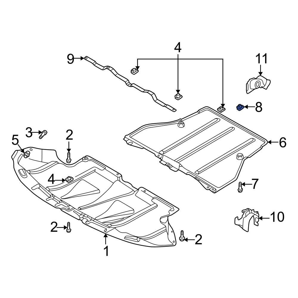 Audi OE 8D0805960 - Front Trunk Trim Panel Nut
