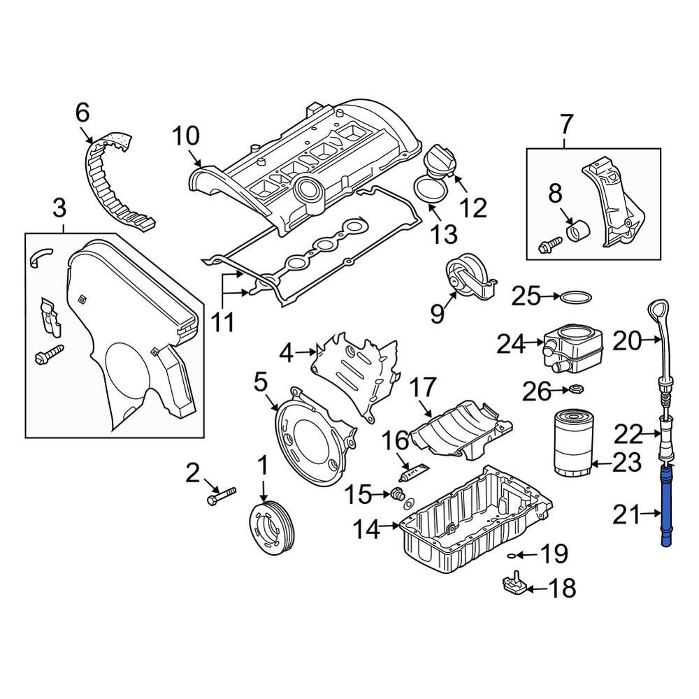 Audi OE 06D103634E - Lower Engine Oil Dipstick Tube